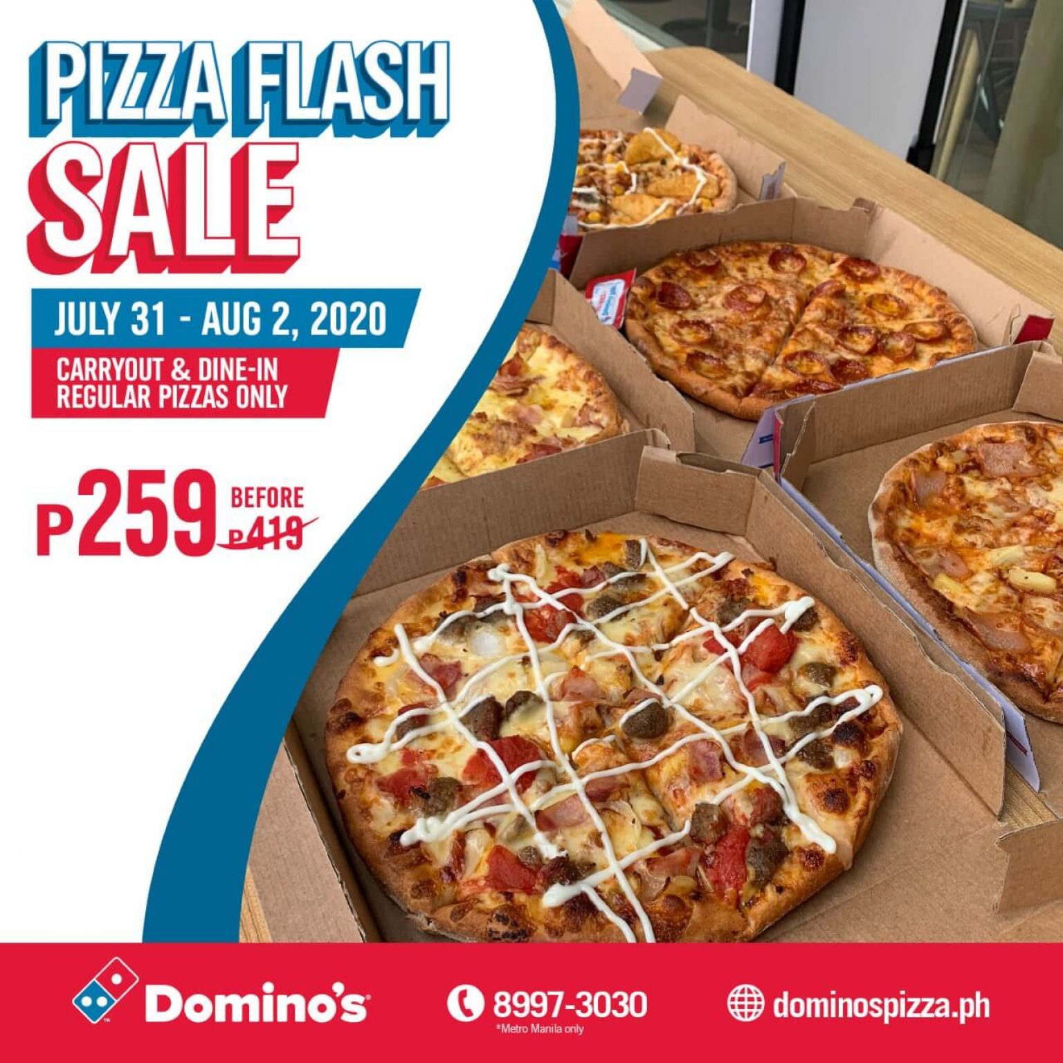 Pizza Flash Sale: ₱259 Regular Pizzas @ Domino's Pizza | Deals Pinoy