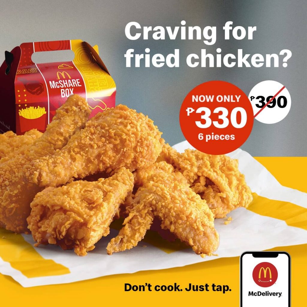 6 Pieces Fried Chicken for ₱330 @ McDonald's | Deals Pinoy