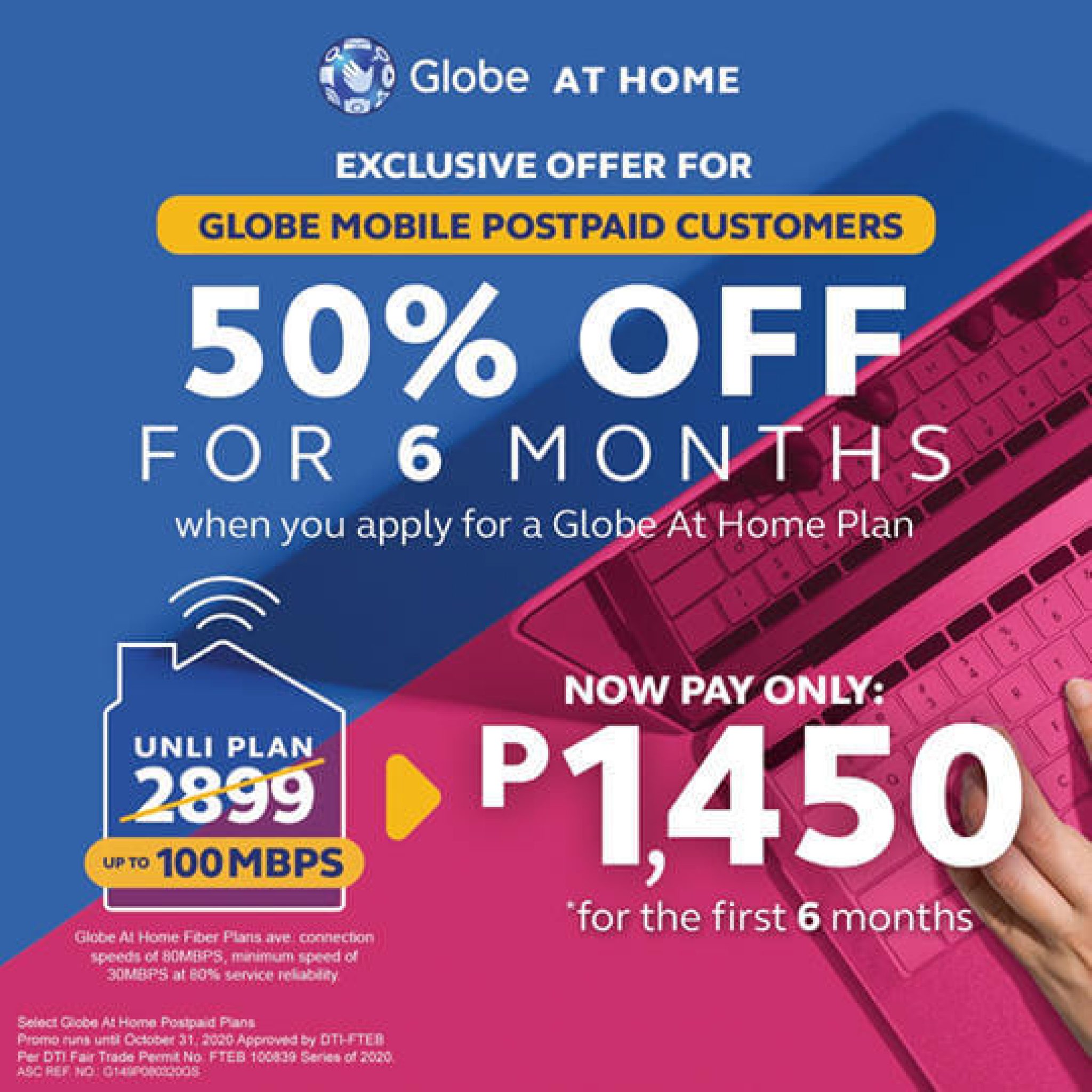 Globe Telecom - 50% Off Globe At Home Plan for First 6 Months at ₱1,450 ...