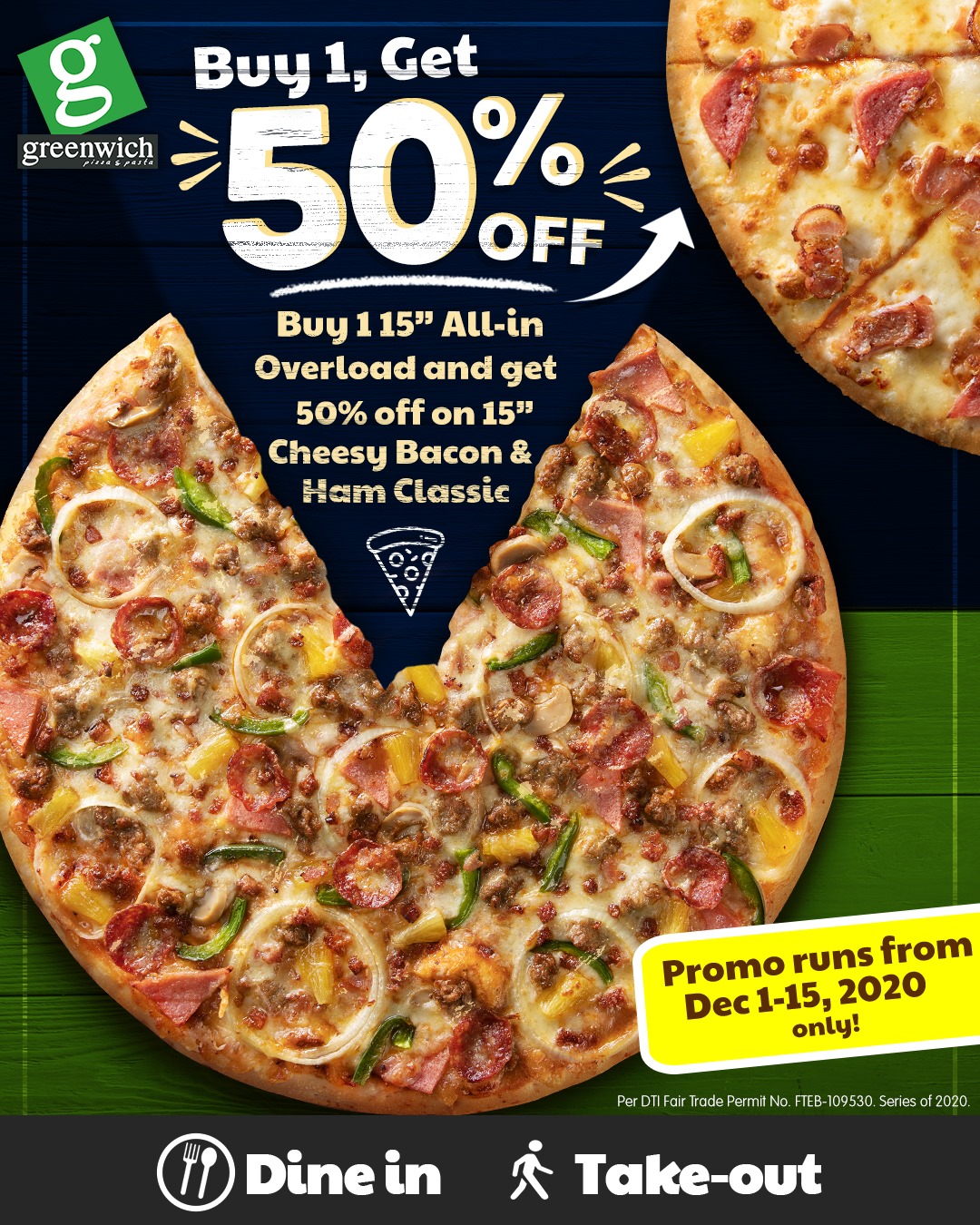 Greenwich Pizza - Buy 1, Get 1 at 50% Off | Deals Pinoy