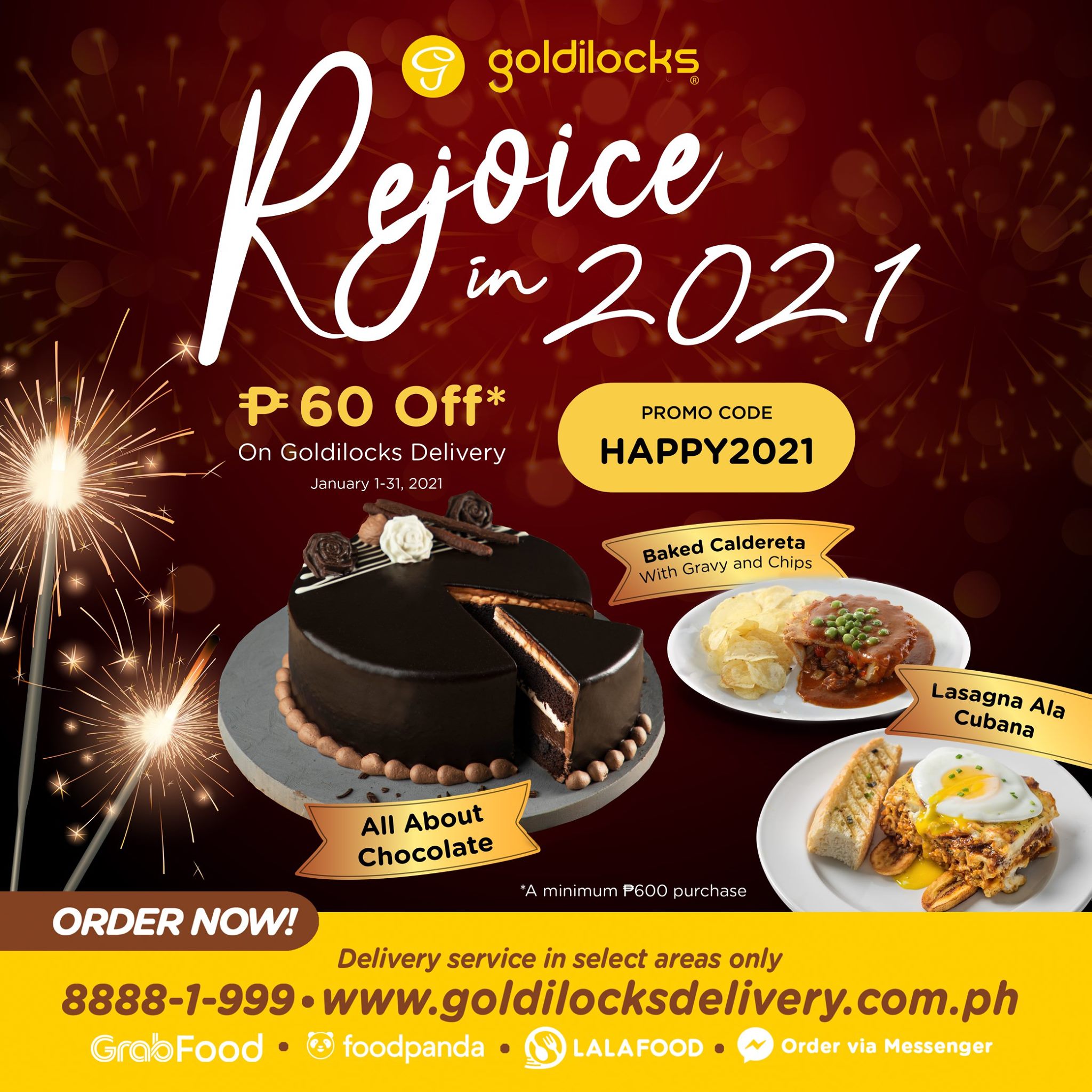 Goldilocks - Get ₱60 Off with a Minimum Delivery Purchase of ₱600 ...