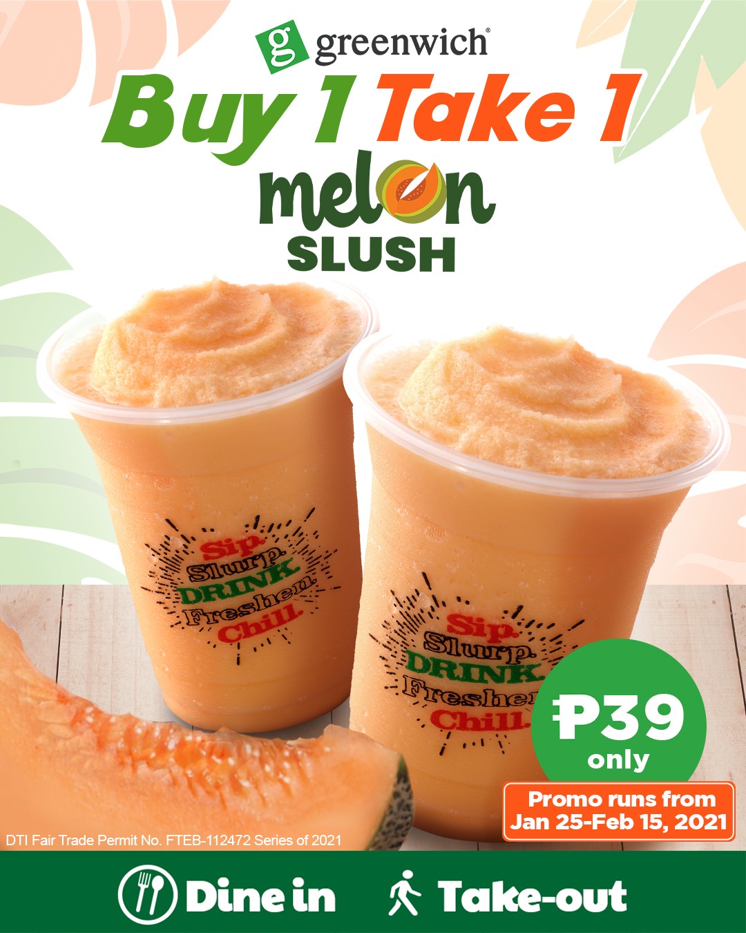 Greenwich - Buy 1 Take 1 Melon Slush Promo | Deals Pinoy