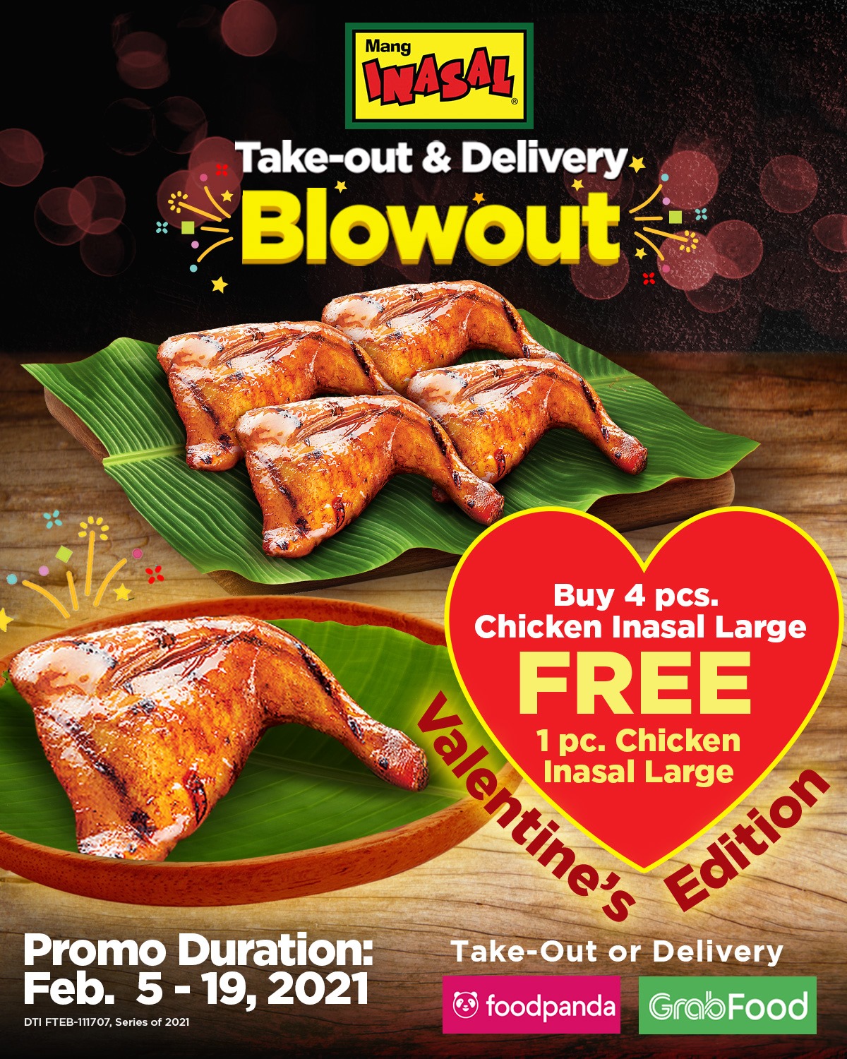Mang Inasal - Take-out and Delivery Blowout: Buy 4 Get 1 FREE Chicken ...
