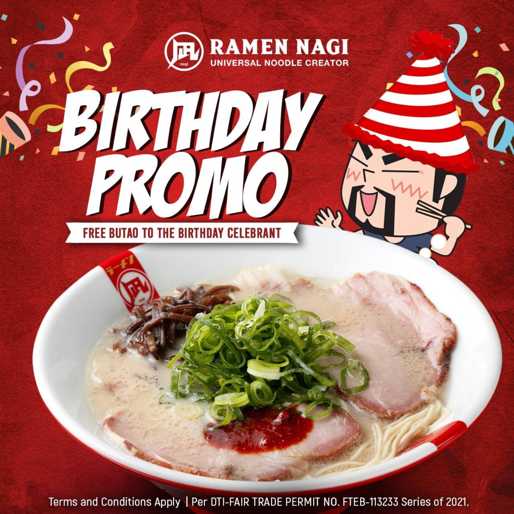 Ramen Nagi - Birthday Promo: FREE Butao King Ramen | Deals Pinoy