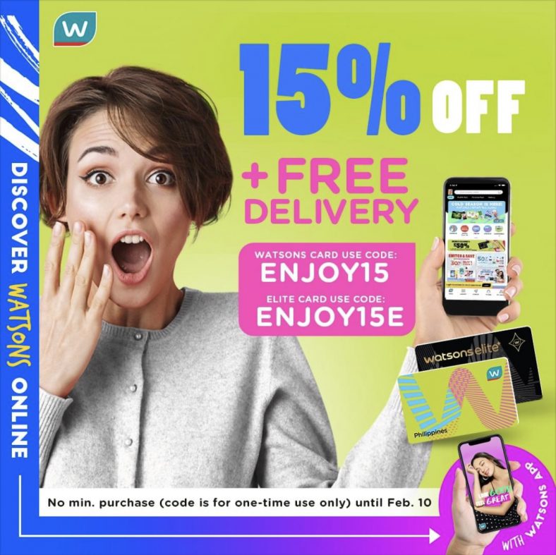 Watsons - Get 15% Off + FREE Delivery | Deals Pinoy