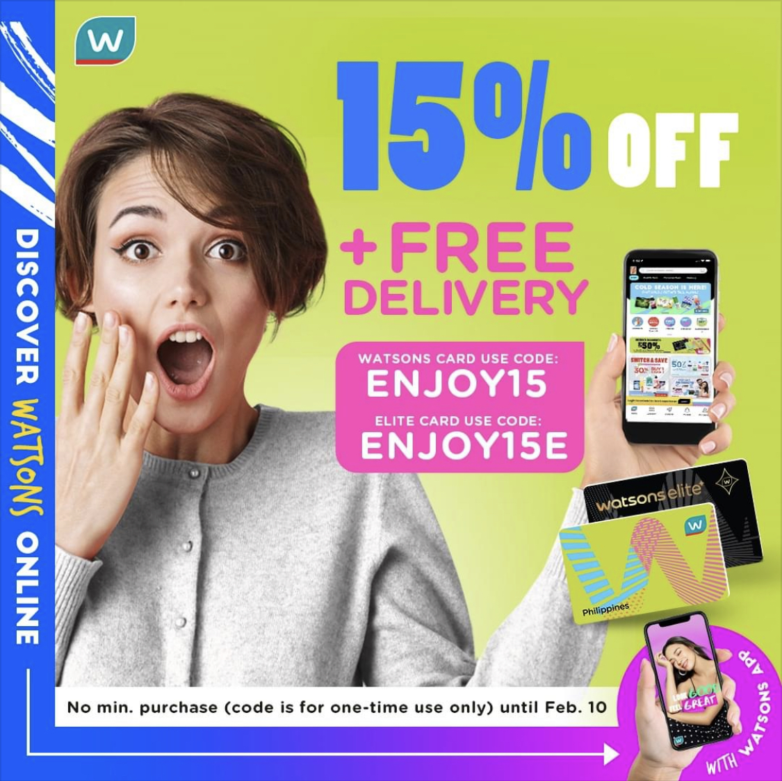 Watsons - Get 15% Off + FREE Delivery | Deals Pinoy