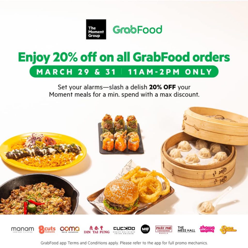 The Moment Group - Get 20% Off on All GrabFood Orders | Deals Pinoy