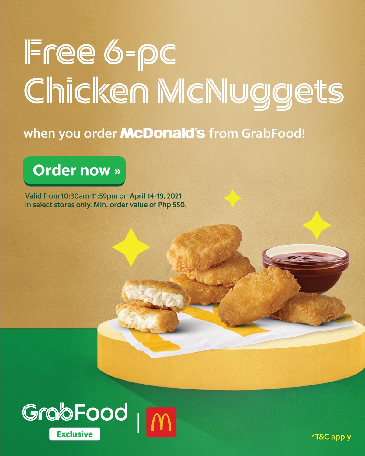 McDonald's - Get FREE 6-Pc. Chicken Nuggets on Orders via GrabFood ...