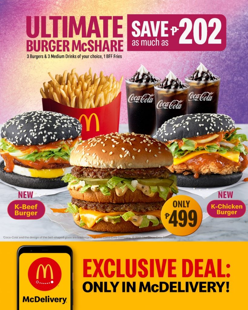 McDonald's - Ultimate Burger McShare K-Burger Deal for ₱499 | Deals Pinoy