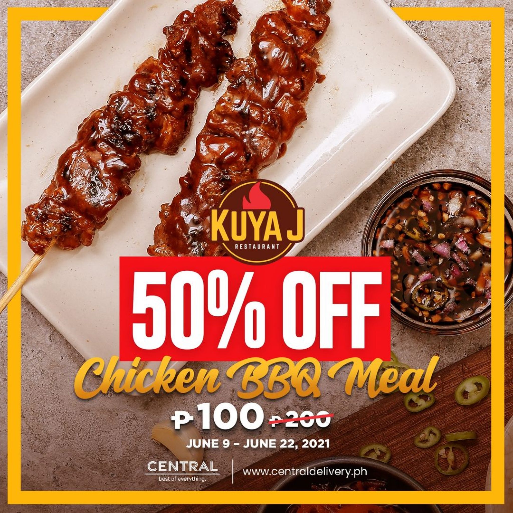 Kuya J Restaurant - Chicken BBQ Meal for P100 (Was P200) via Central ...