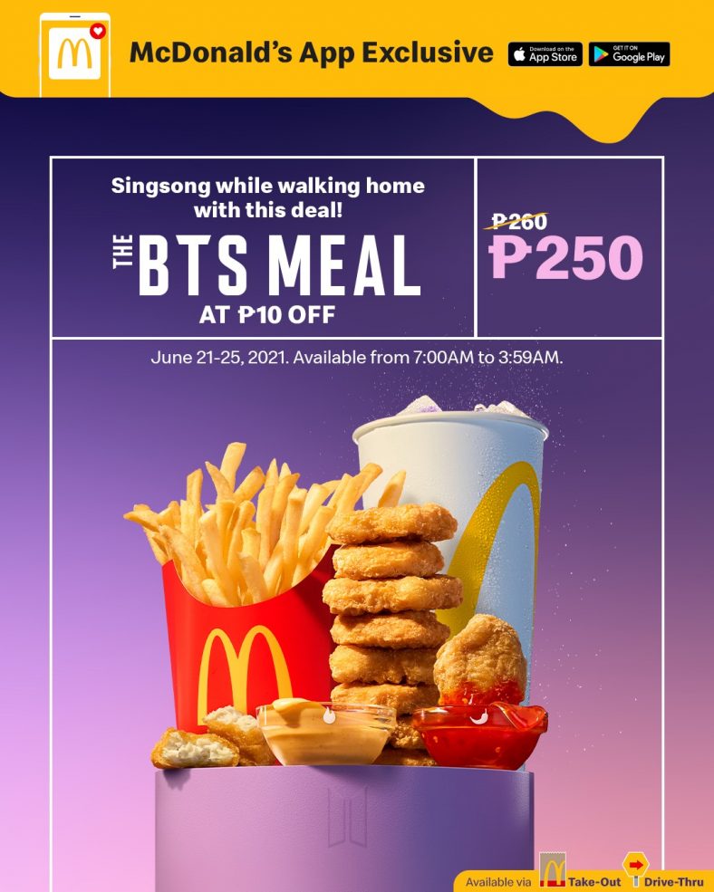 McDonald's - Get The BTS Meal at P10 Off via the McDo App | Deals Pinoy