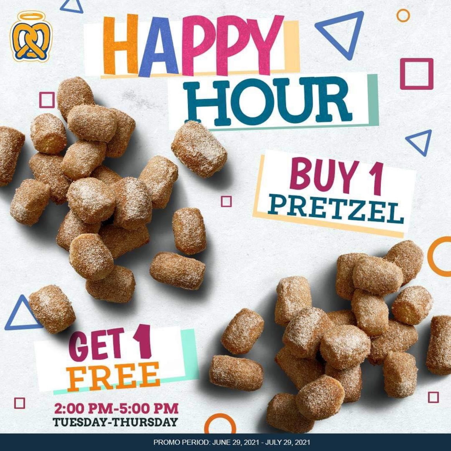 Auntie Anne's - Happy Hour: Buy 1 Get 1 Pretzel Promo | Deals Pinoy
