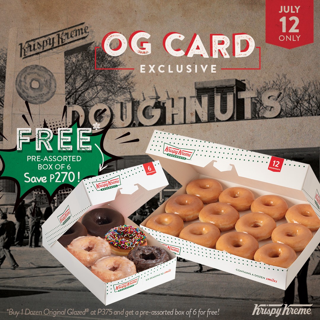 Krispy Kreme - OG Card Exclusive: Get FREE Pre-Assorted Box of 6 | Deals Pinoy