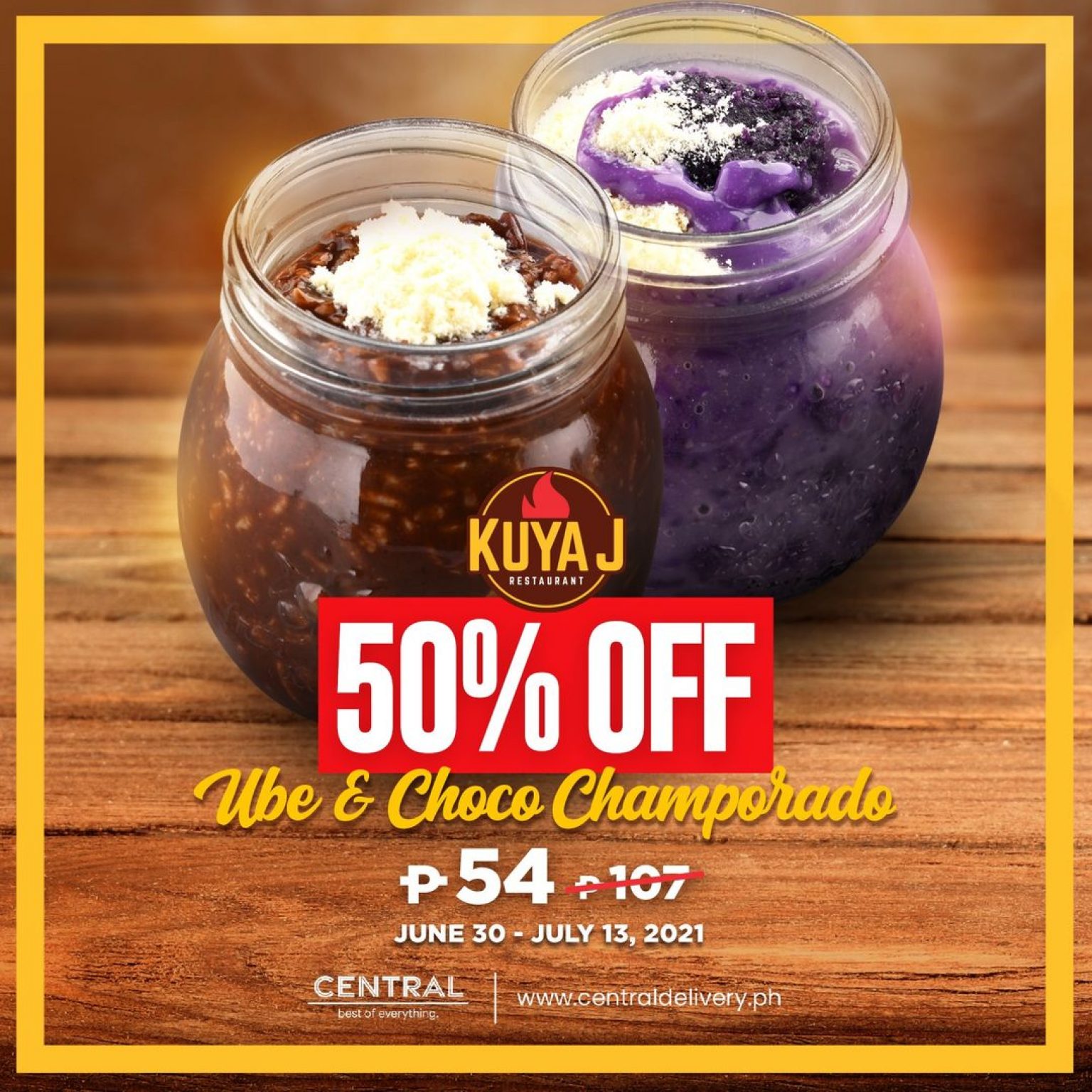 Kuya J Restaurant - Ube and Choco Champorado for P54 (Was P107) via ...