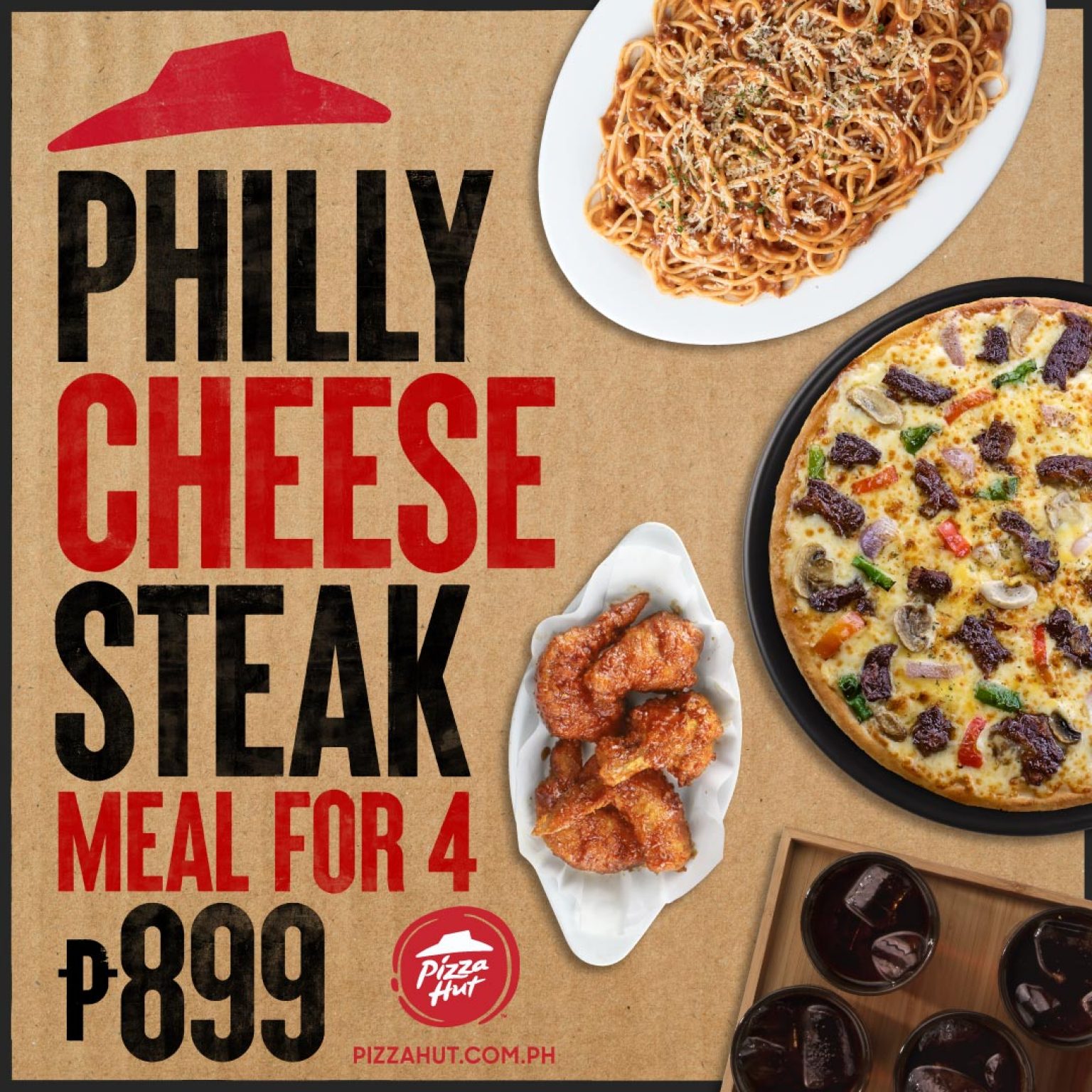 Pizza Hut - Philly Cheesesteak Meal for 4 for P899 | Deals Pinoy