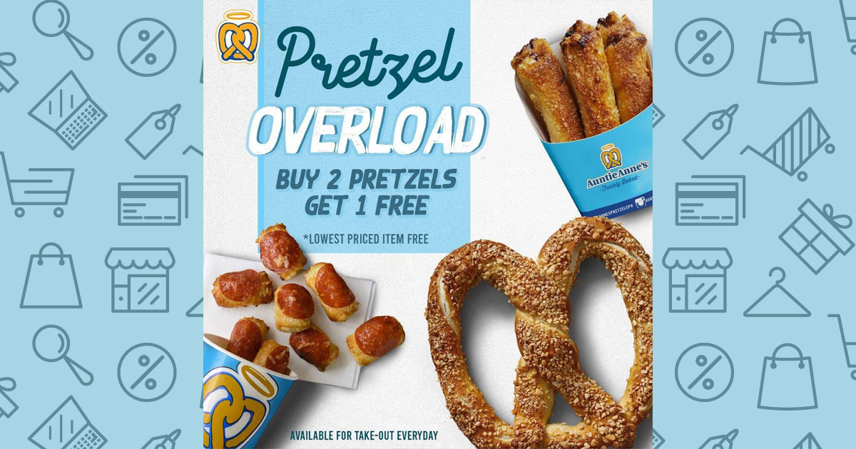 Auntie Anne's - Pretzel Overload: Buy 2 Get 1 Pretzels Promo | Deals Pinoy