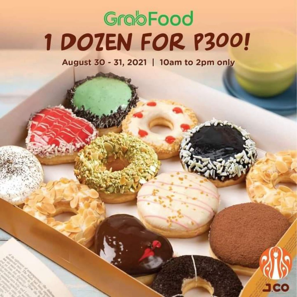 J.CO Donuts and Coffee - 1 Dozen for P300 Promo via GrabFood | Deals Pinoy