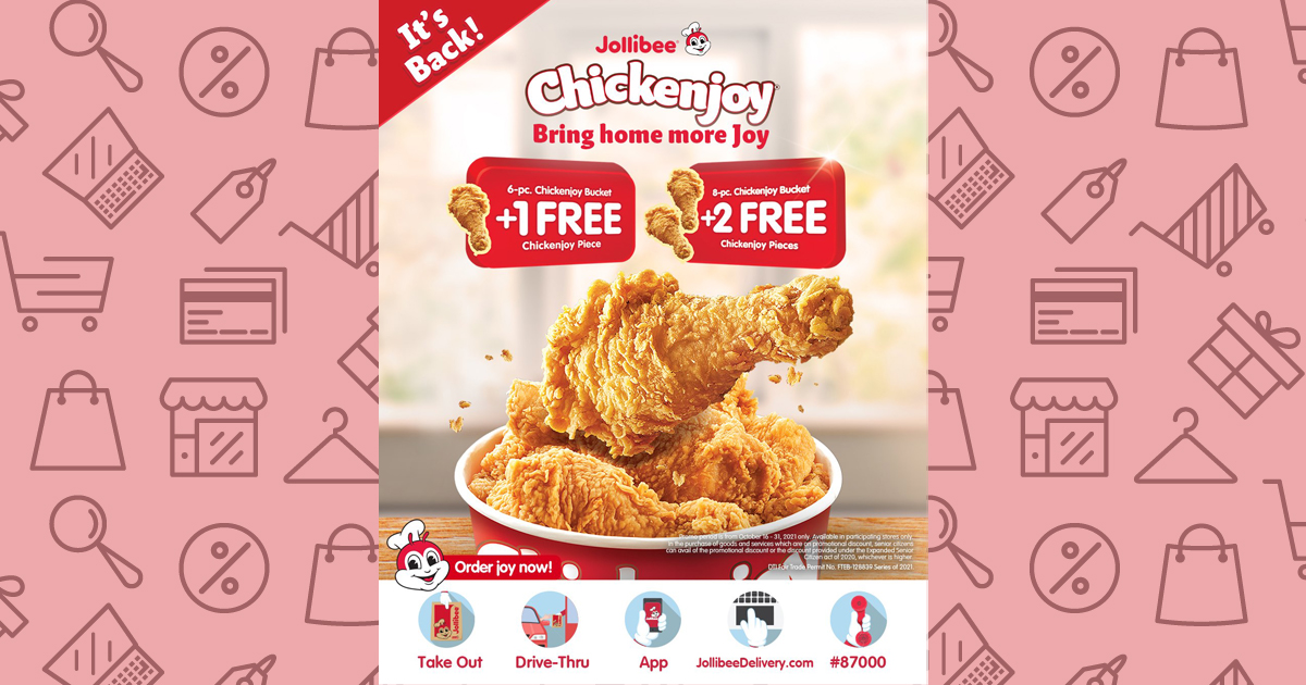 Jollibee - 6+1 and 8+2 Chickenjoy October Promo | Deals Pinoy