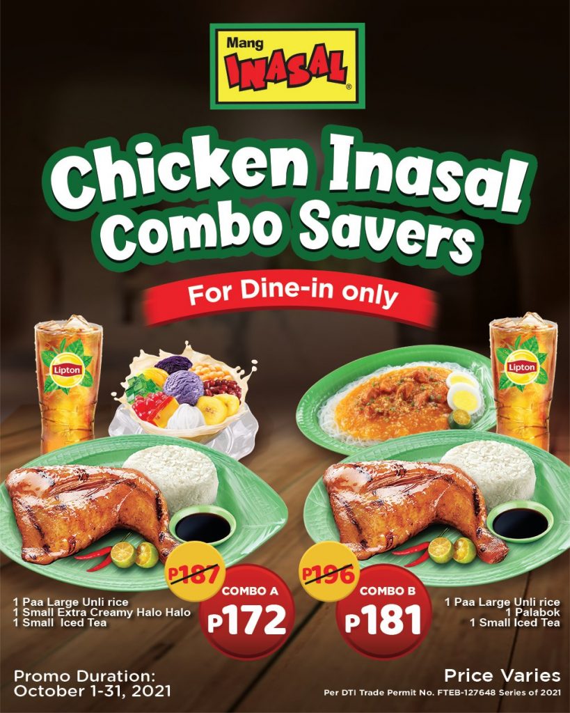 Mang Inasal - Chicken Inasal Combo Savers | Deals Pinoy