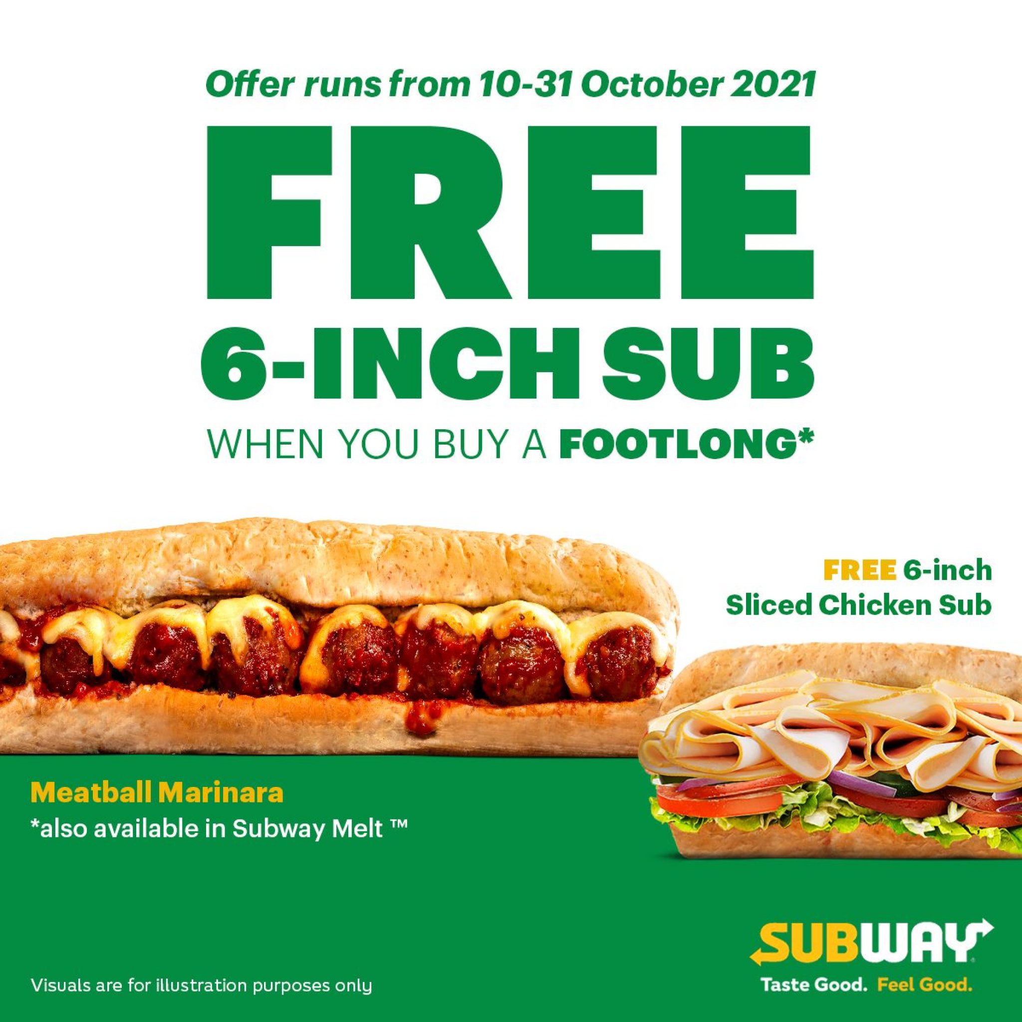 Subway - Get FREE 6-Inch Sub When You Buy a Footlong | Deals Pinoy