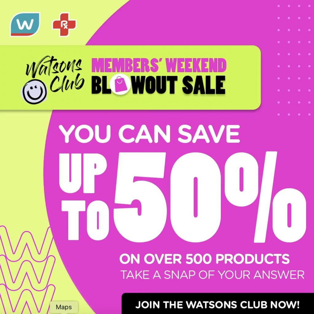 Watsons - Members Weekend Blowout Sale | Deals Pinoy