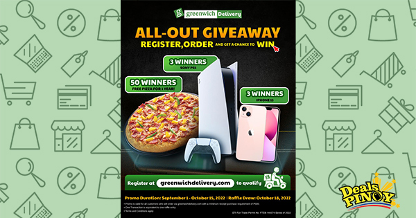 Greenwich Pizza All-Out Giveaway Promo | Deals Pinoy