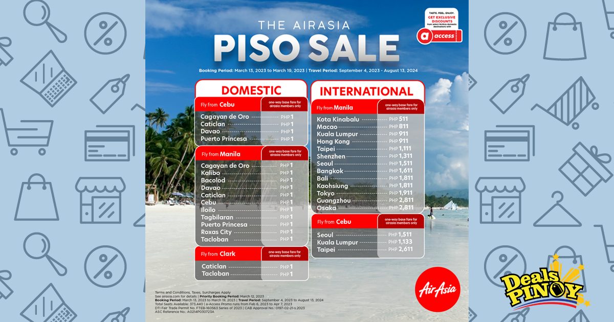 AirAsia - Piso Sale | Deals Pinoy