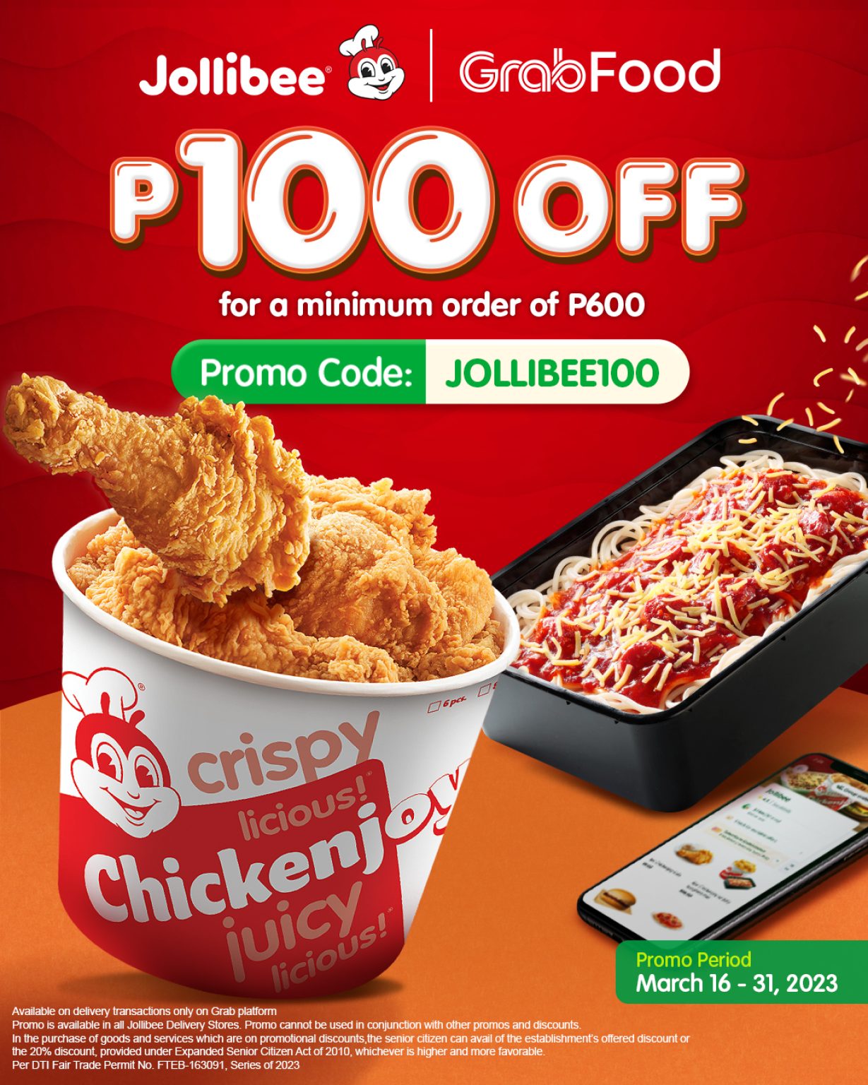Jollibee - P100 Off GrabFood PayDay Promo | Deals Pinoy