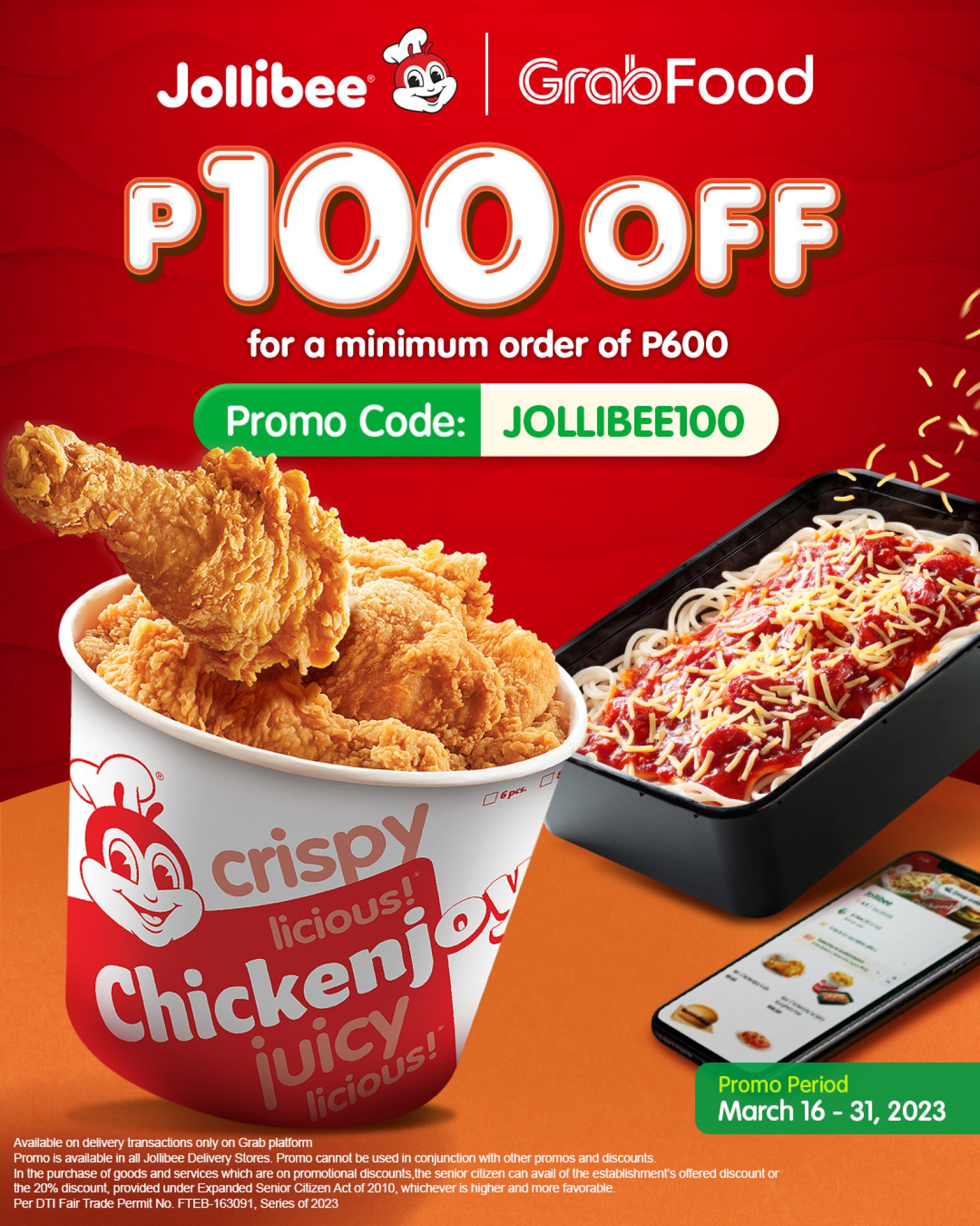 Jollibee - P100 Off GrabFood PayDay Promo | Deals Pinoy