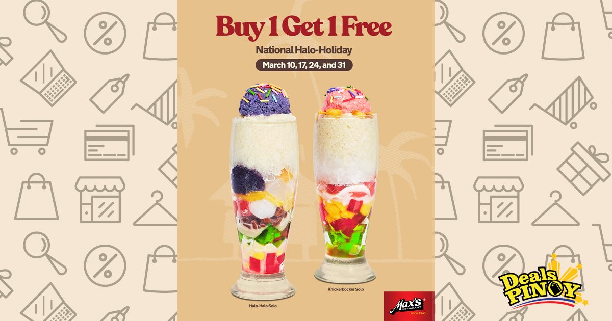 Max's Restaurant - National Halo-Holiday Buy 1 Get 1 Promo | Deals Pinoy