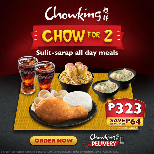 Chowking Chow For 2 Sulit-Sarap All-Day Meal Combos | Deals Pinoy