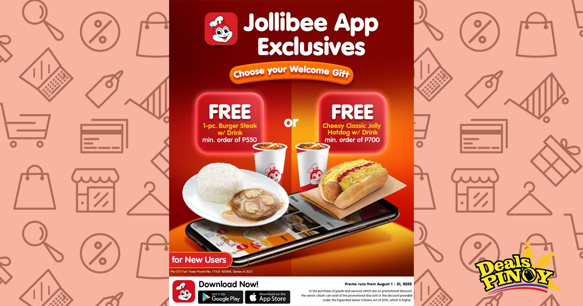 Jollibee - App Exclusive Welcome Gift Promo | Deals Pinoy