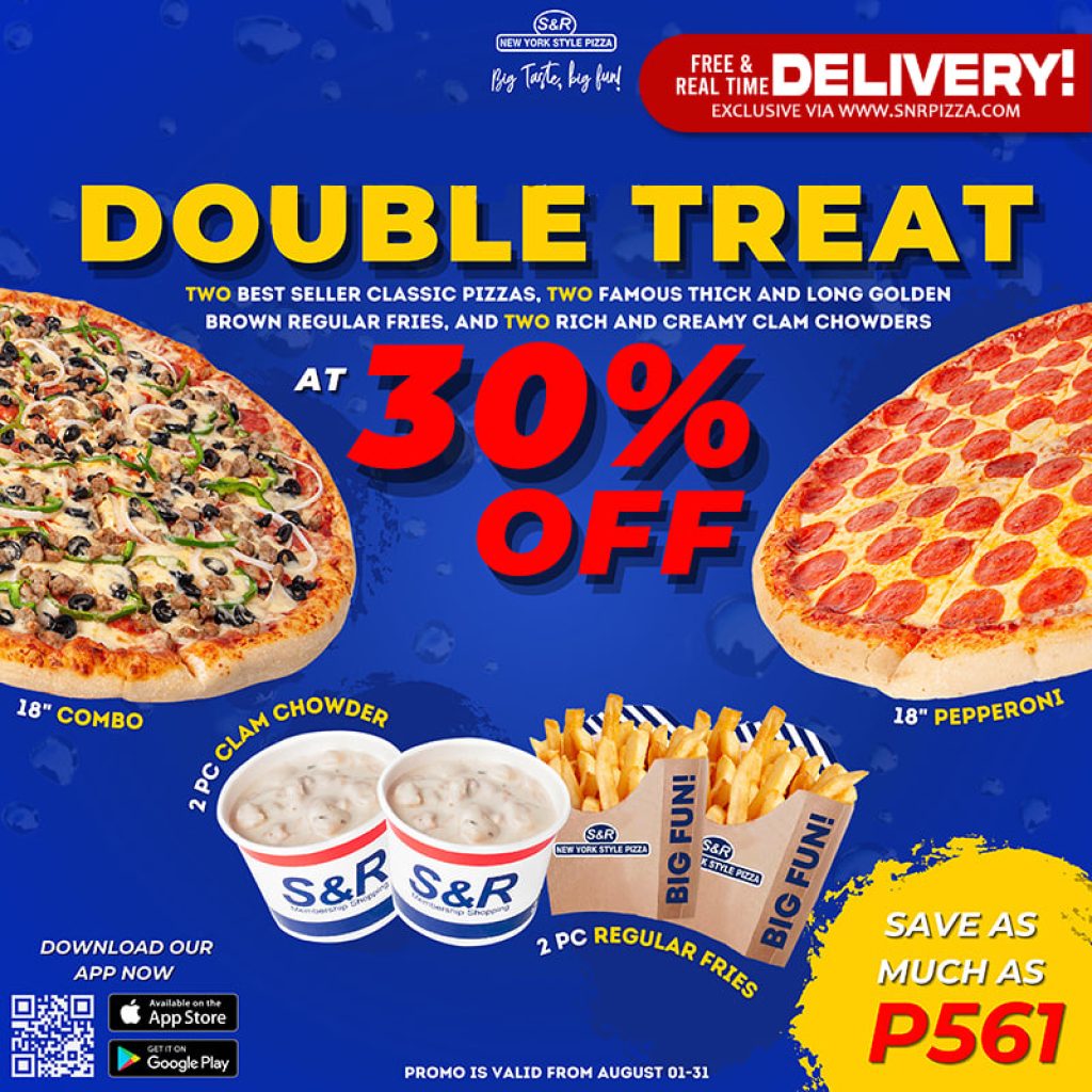 S&R New York Style Pizza - Double Treat Deal | Deals Pinoy