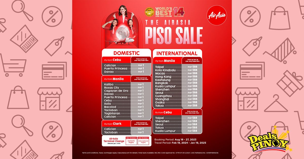 The AirAsia PISO SALE | Deals Pinoy