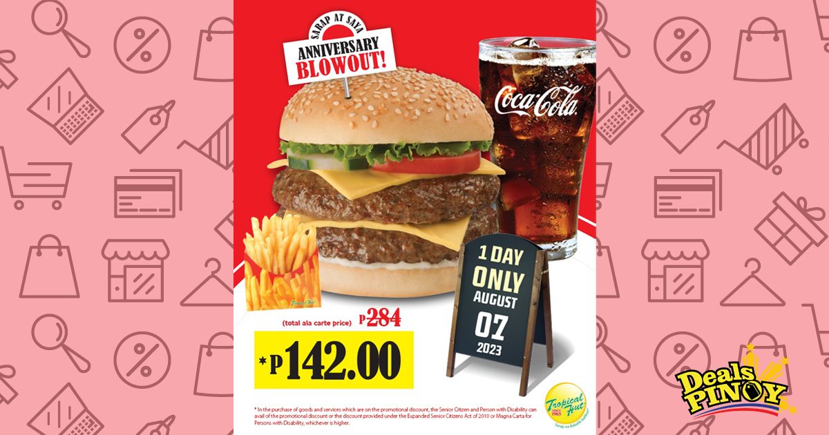 Tropical Hut - Double Burger Anniversary Promo | Deals Pinoy