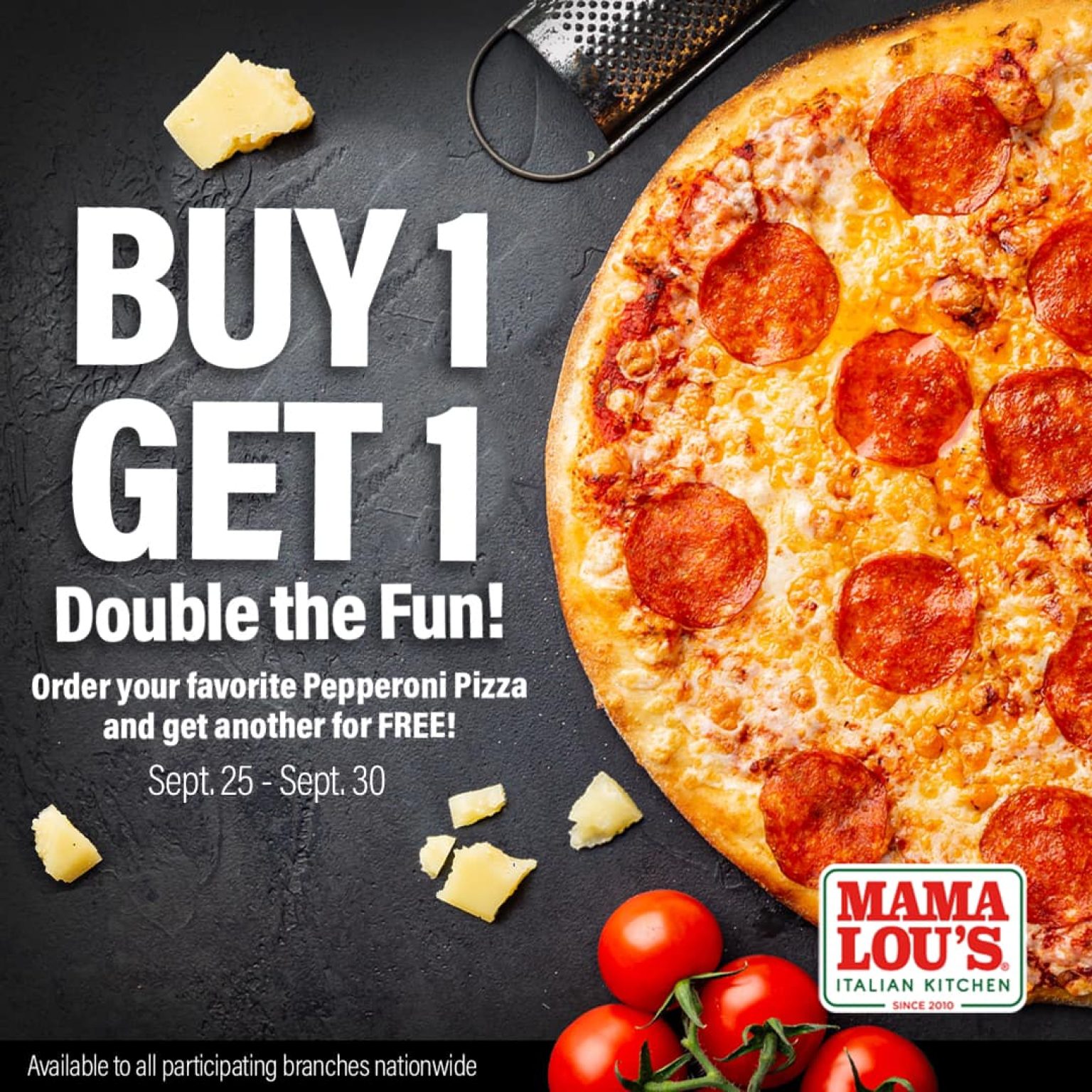 Mama Lou's Buy 1 Get 1 Pepperoni Pizza Promo | Deals Pinoy