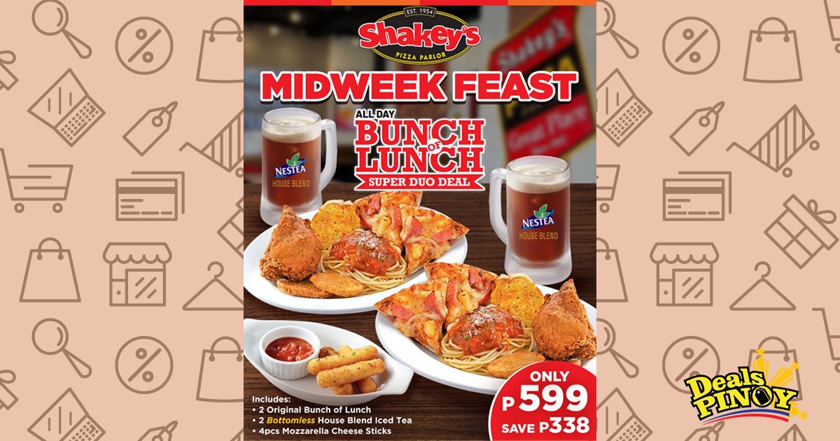 Shakey's All Day Bunch of Lunch Super Duo Deal | Deals Pinoy