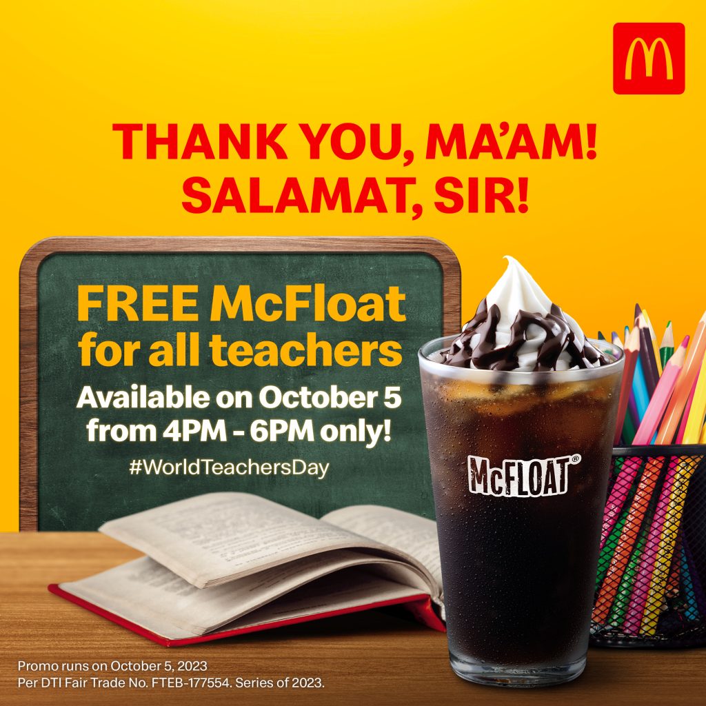 McDonald's FREE McFloat for Teachers Promo | Deals Pinoy