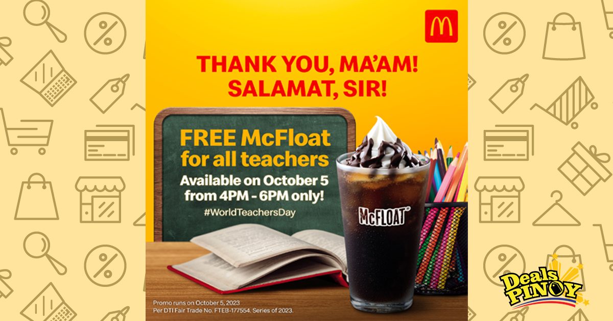 McDonald's FREE McFloat for Teachers Promo | Deals Pinoy