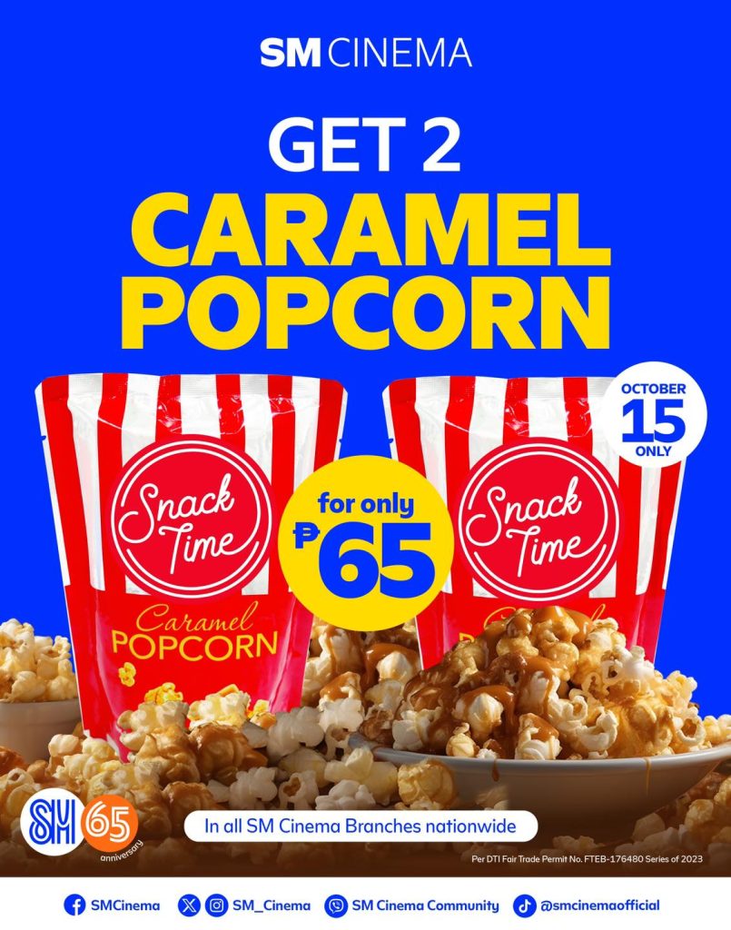 SM Cinema Get 2 Caramel Popcorn for P65 Promo | Deals Pinoy