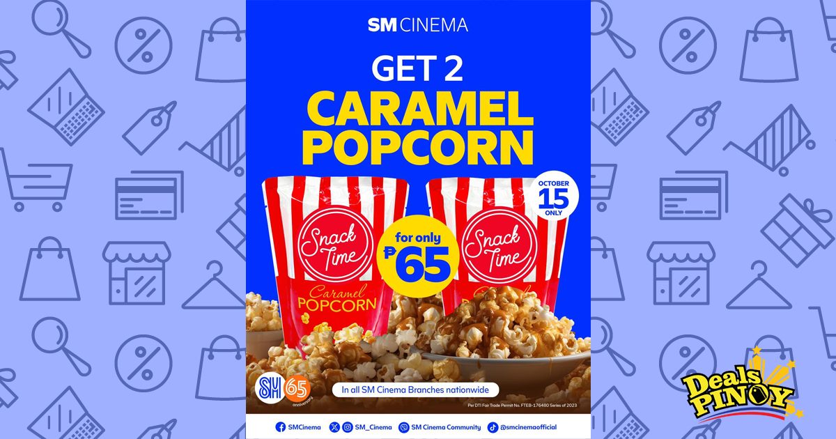SM Cinema Get 2 Caramel Popcorn for P65 Promo | Deals Pinoy