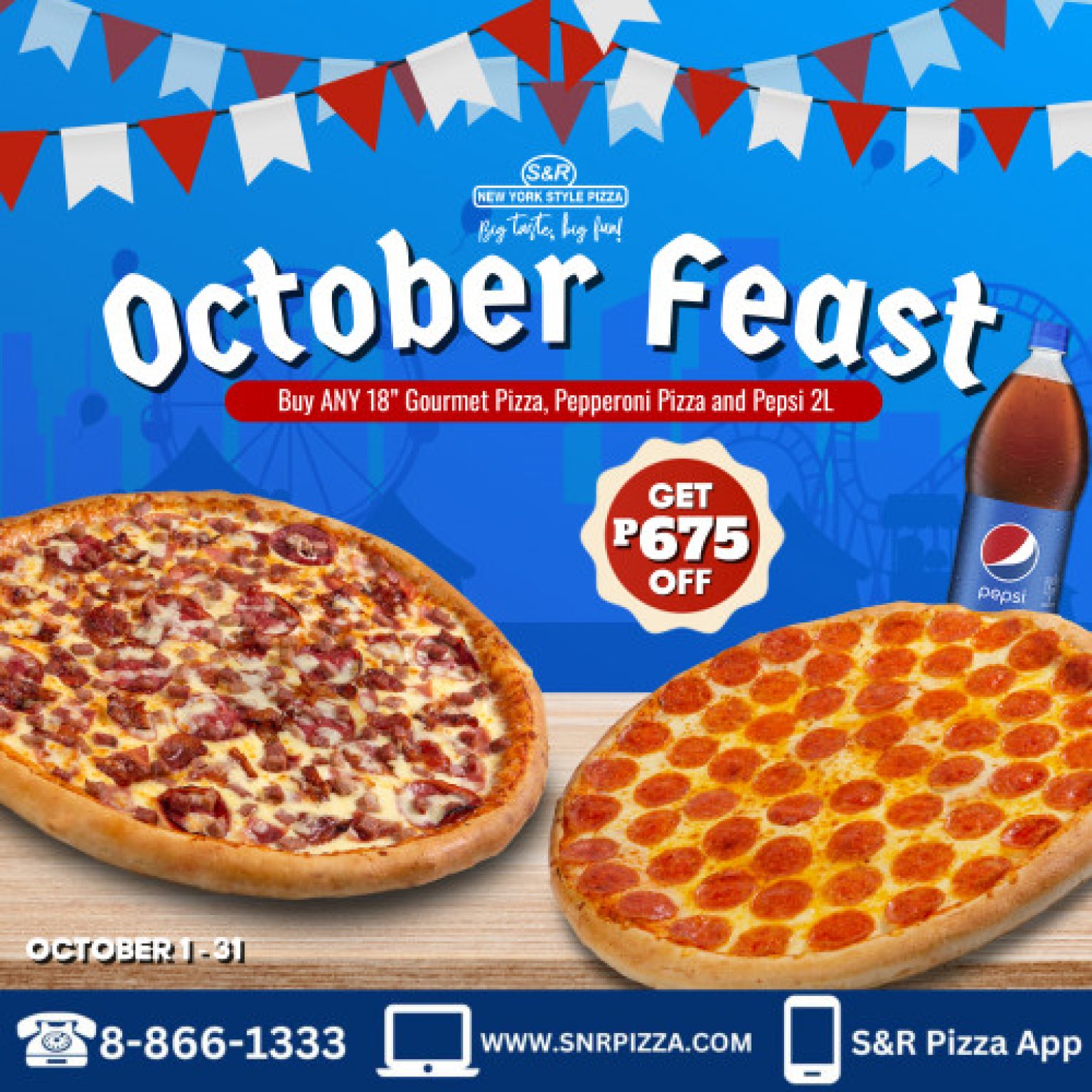 S&R New York Style Pizza October Feast Promo | Deals Pinoy