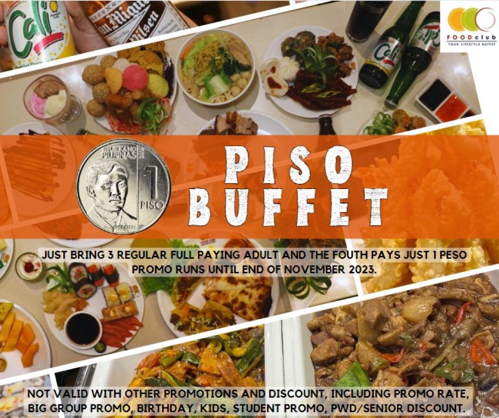 The Food Club Piso Buffet Promo | Deals Pinoy